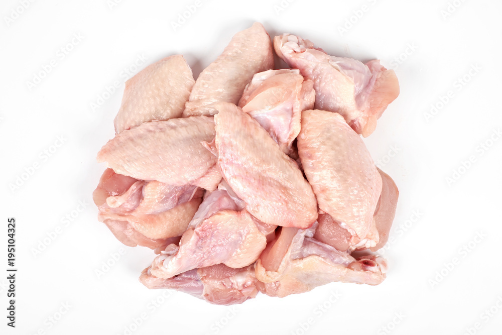 Raw chicken wings isolated on white background Stock Photo | Adobe Stock