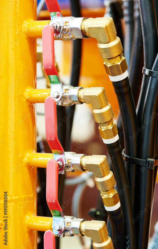 Hydraulic pressure pipes and connection fittings of industrial ...