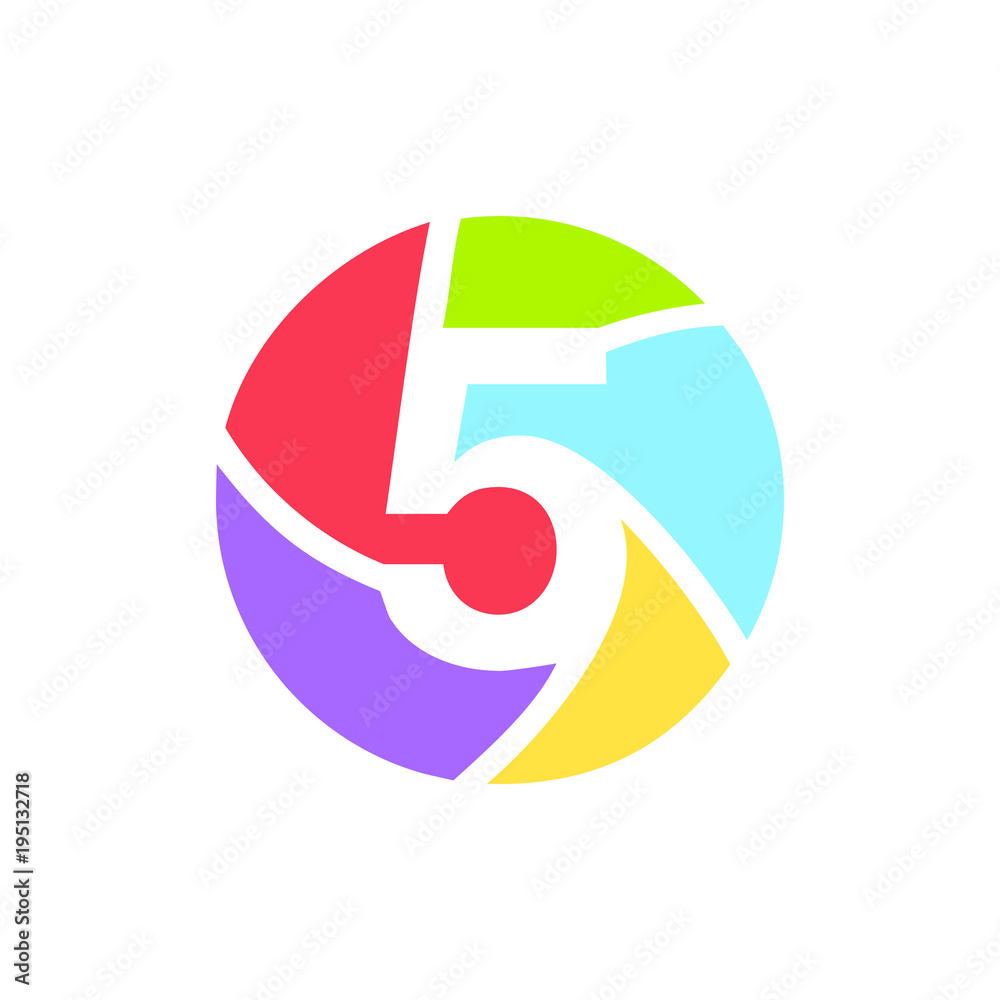 vector 5 logo stock modern shape download template Stock Vector | Adobe ...