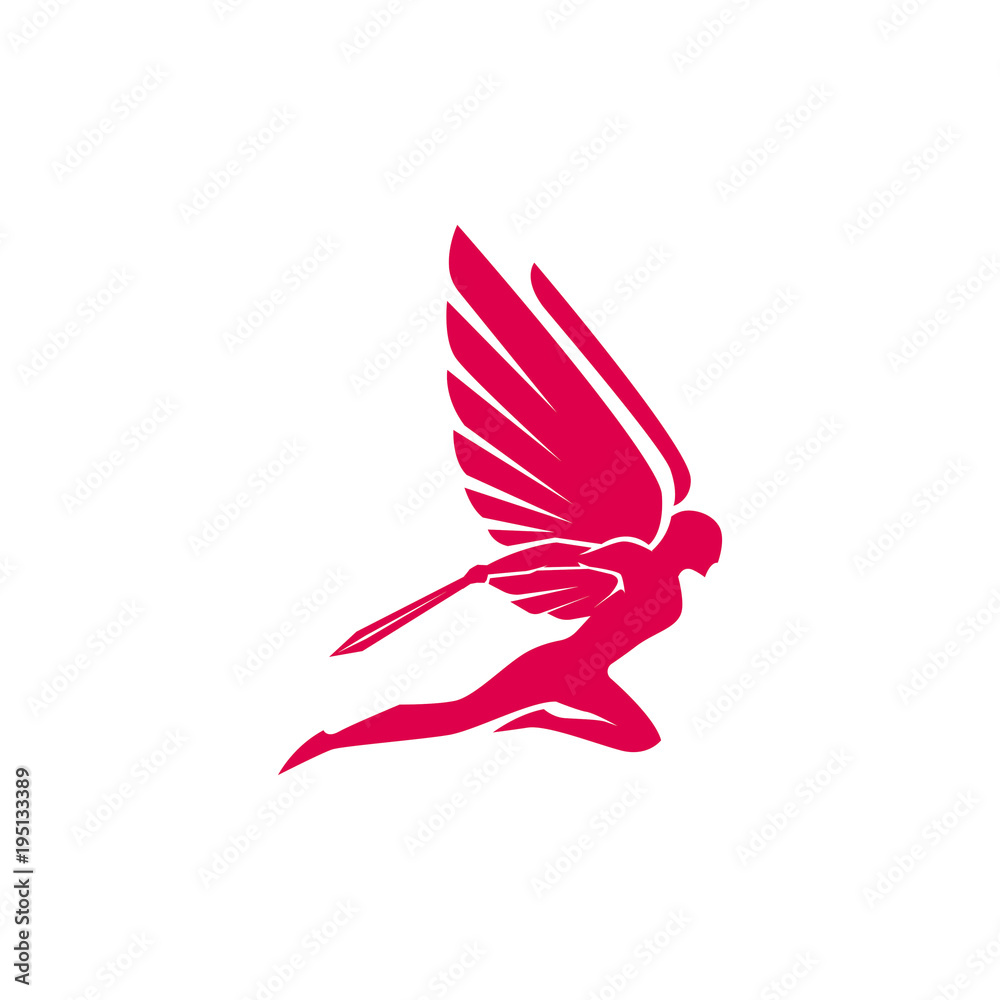 war angel vector graphic abstract shape logo Stock Vector | Adobe Stock