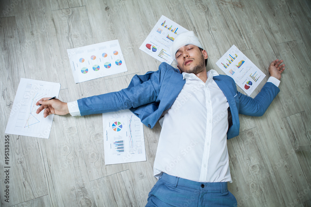 Business man Fainted On Floor In Office.Unconscious Young Businessman ...