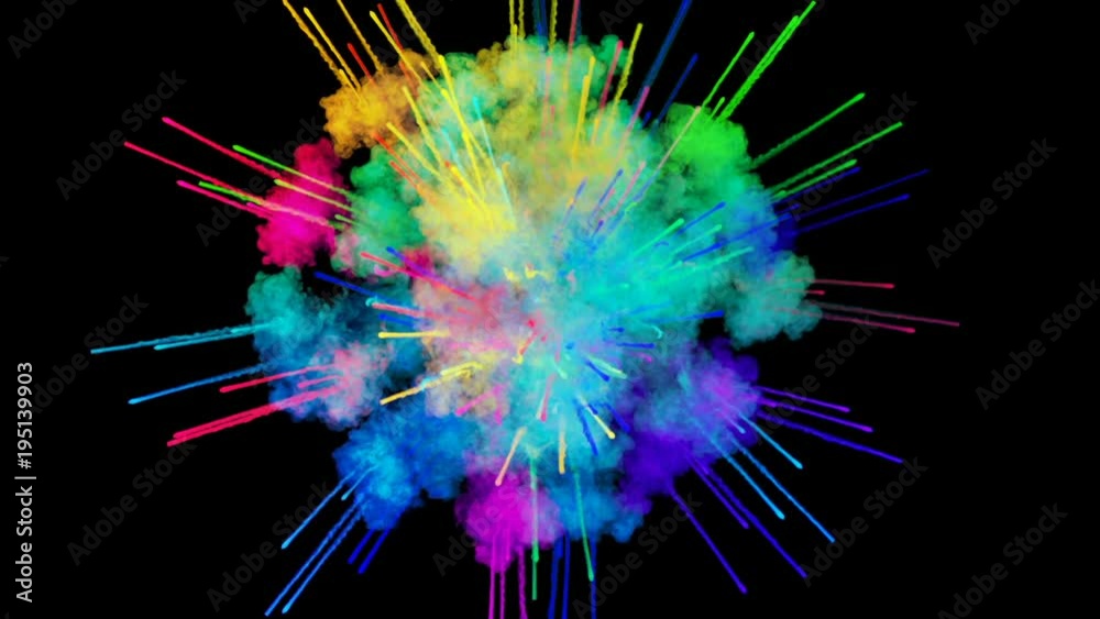 Video „explosion of powder isolated on black background. 3d animation ...