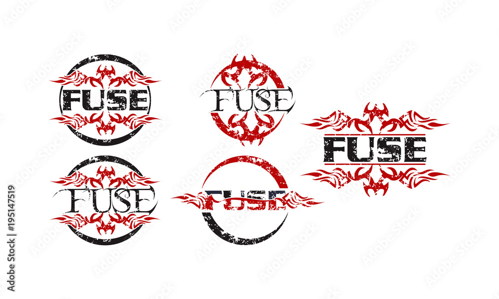 Fuse logo Template Set Stock Vector | Adobe Stock