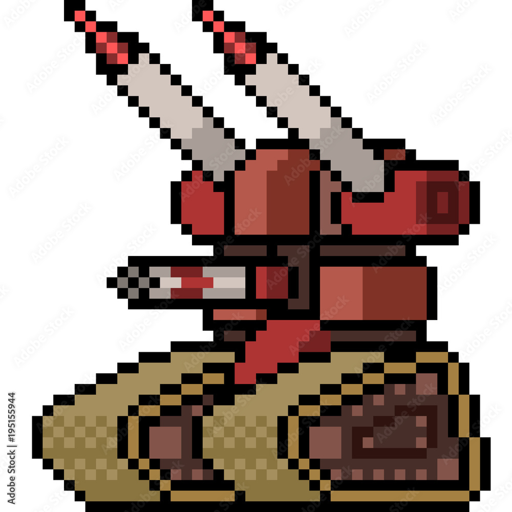 vector pixel art robot turret Stock Vector | Adobe Stock