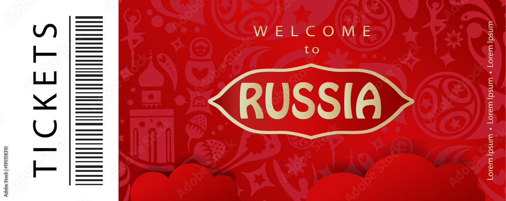 Welcome to Russia - text, Soccer world competition invitation, world ...