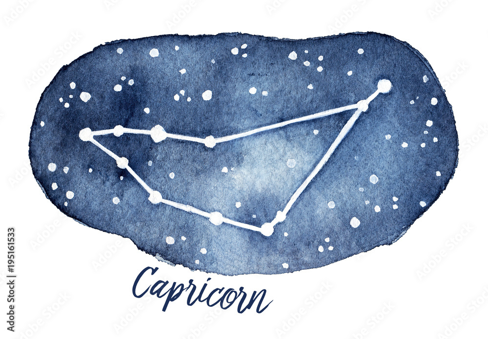 Capricorn Zodiac Sign as Star Constellation in the Night Sky. Beginning ...