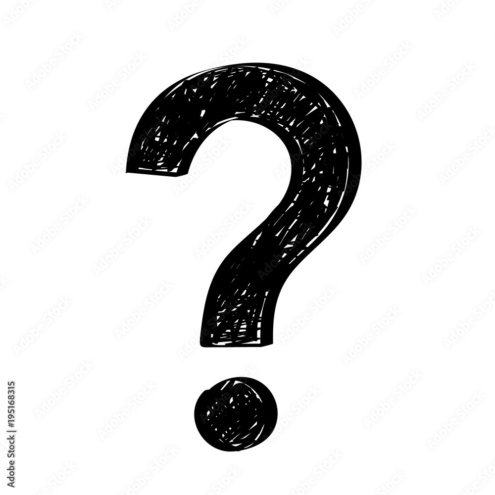 Sketch of question mark - doodle icon. Vector. Stock Vector | Adobe Stock
