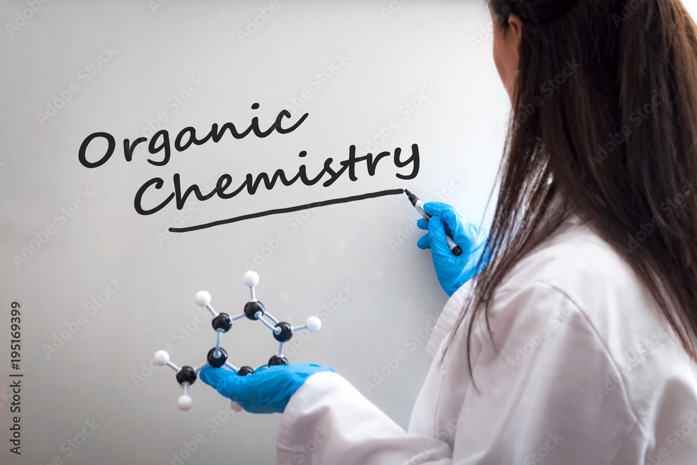 STEM laboratory, teaching science class and female scientist concept ...