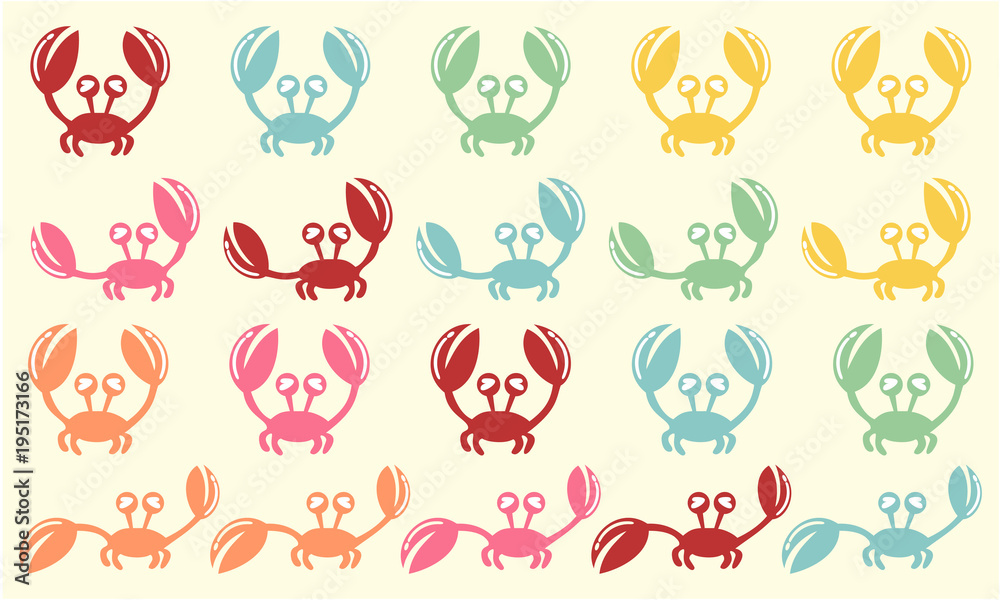 seamless crab pattern cartoon.vector illustration Stock Vector | Adobe ...