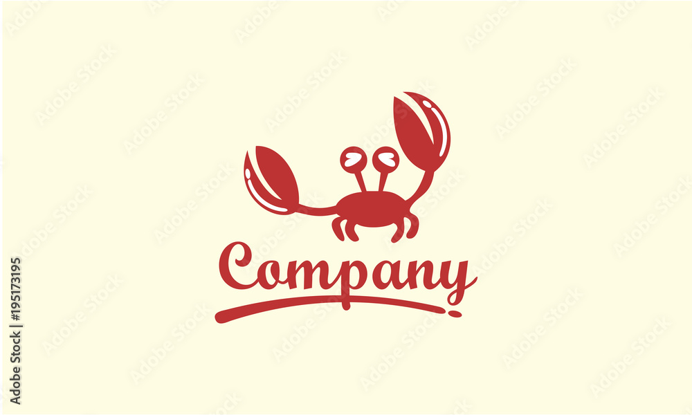 crab logo design template.seafood logo vector illustration logo design ...
