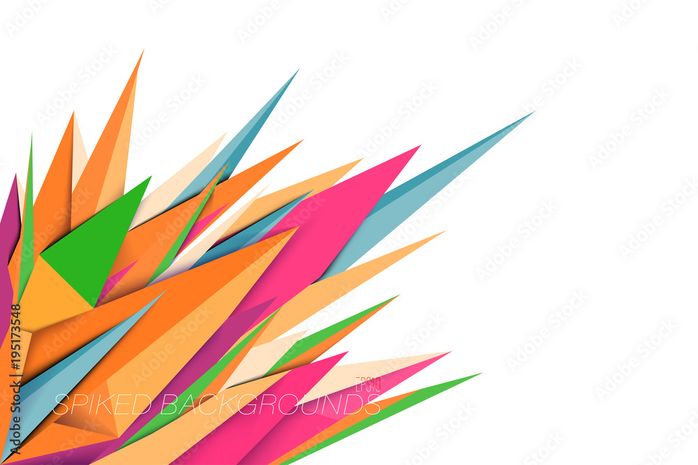 Spiked shape colors scene vector abstract wallpaper on a white ...