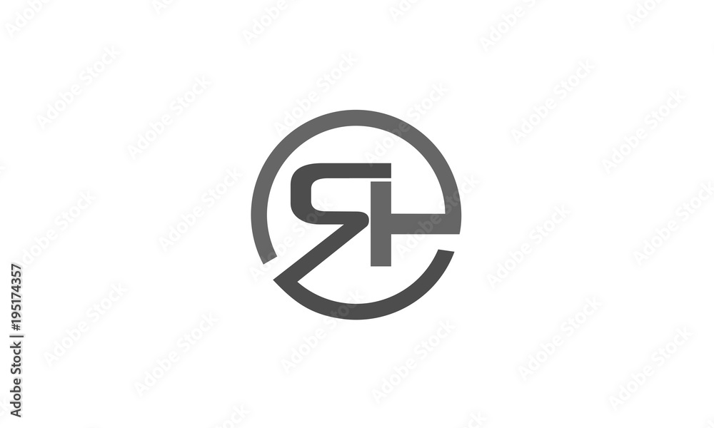 Letter RH circle logo design vector, RH circle logo design vector ...