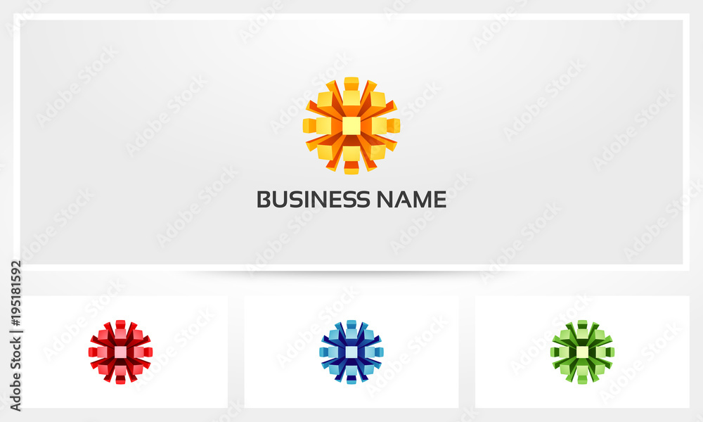 Sphere Cube Block Logo Stock Vector | Adobe Stock