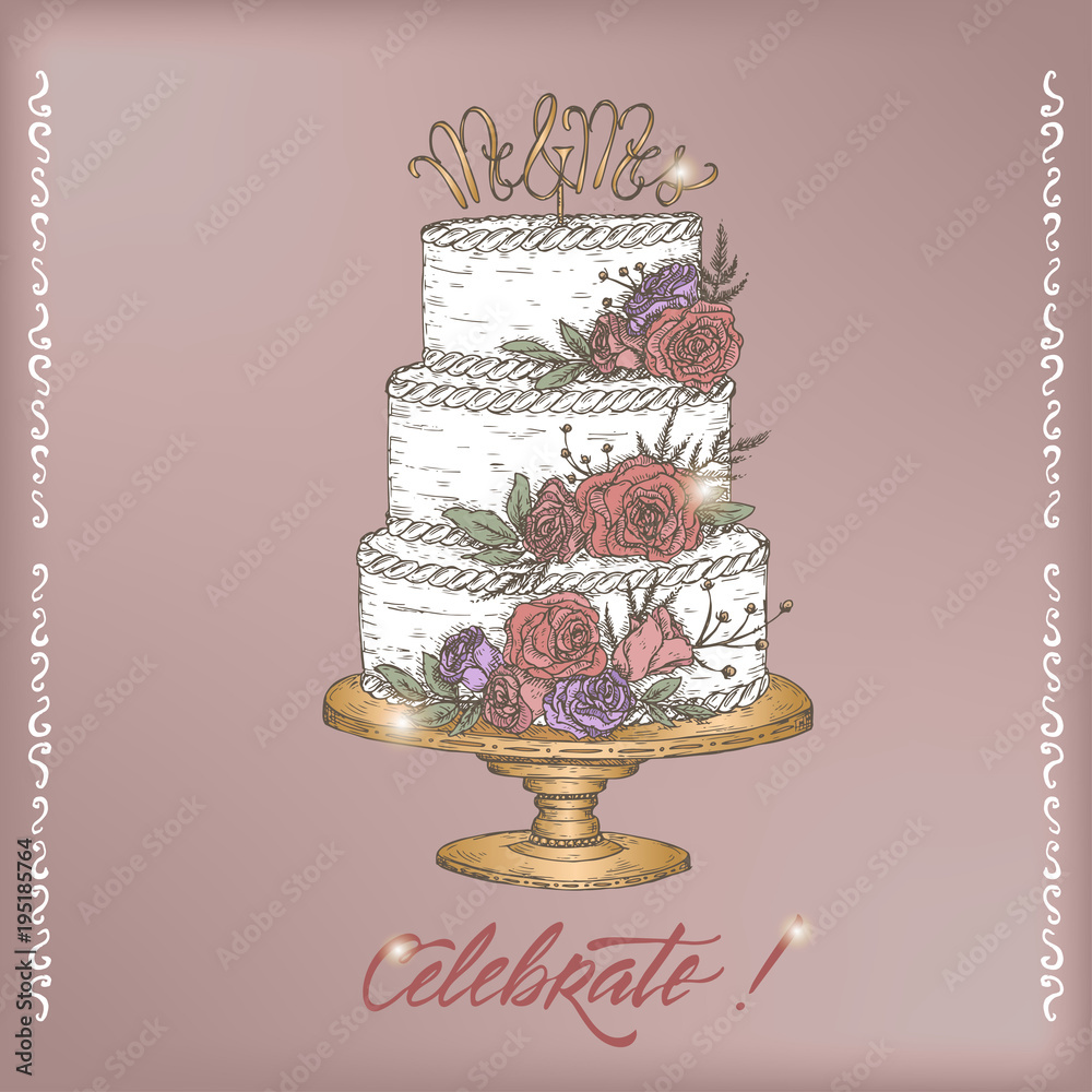 Wedding Cake Drawing Template