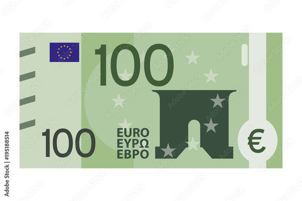 100 Euro Schein - minimalistische Banknote Stock-Vektorgrafik | Adobe Stock