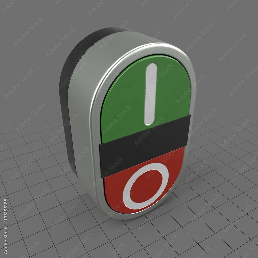 Flat button with on and off symbols Stock 3D asset | Adobe Stock