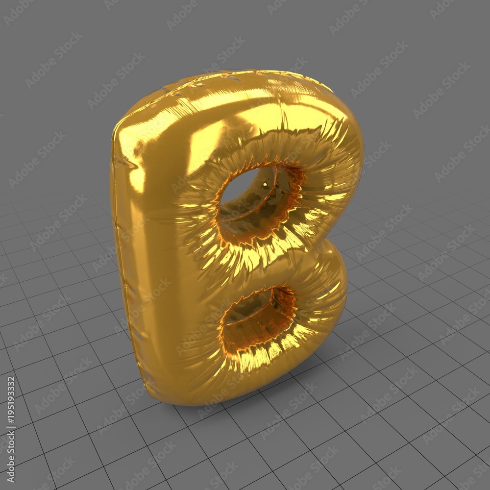 Foil balloon B letter Stock 3D asset | Adobe Stock