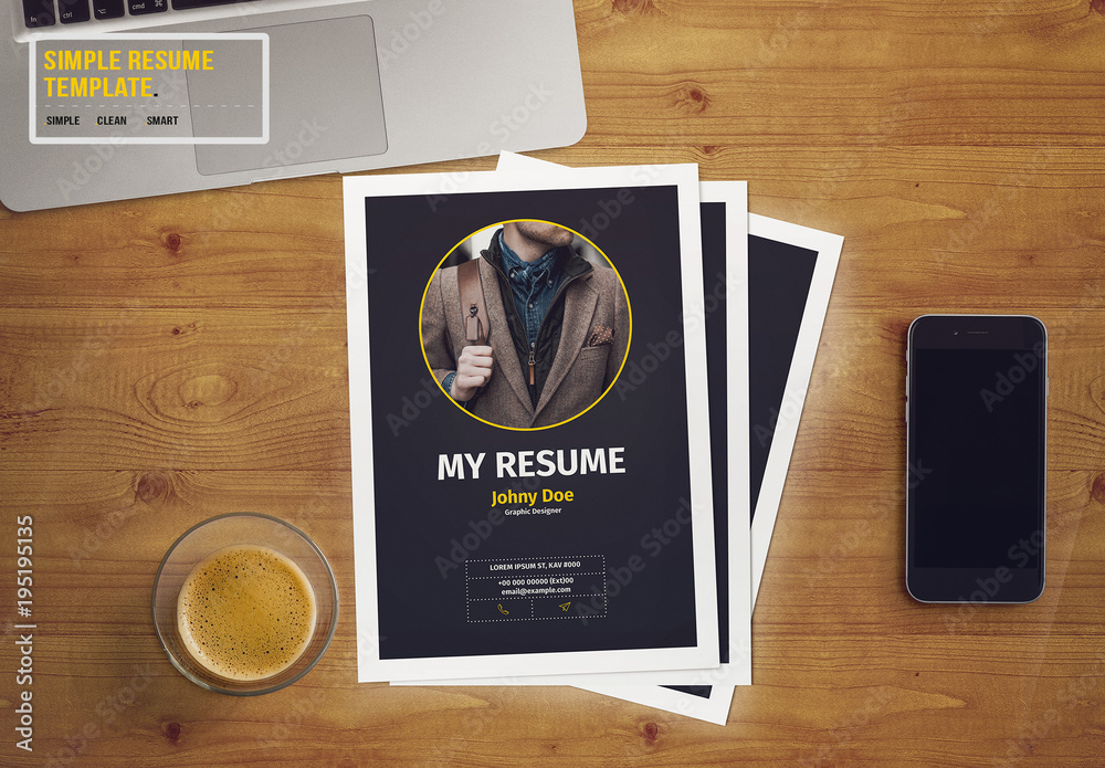 Resume Layout with Dark Gray Sidebar Stock Template | Adobe Stock
