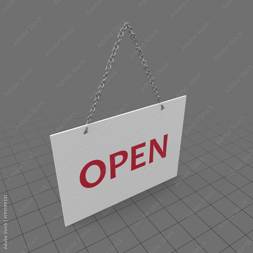 Business sign for open and closed Stock 3D asset | Adobe Stock