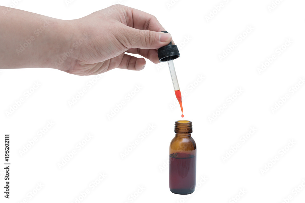 Universal indicator solutions, the pH indicator in the brown glass ...