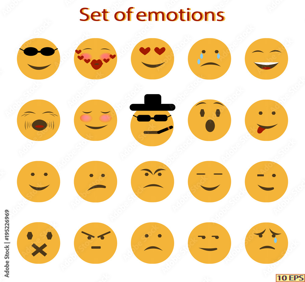 Smiley Emoji Vector Set Emoji Smileys Yellow Face And Emoticon With In