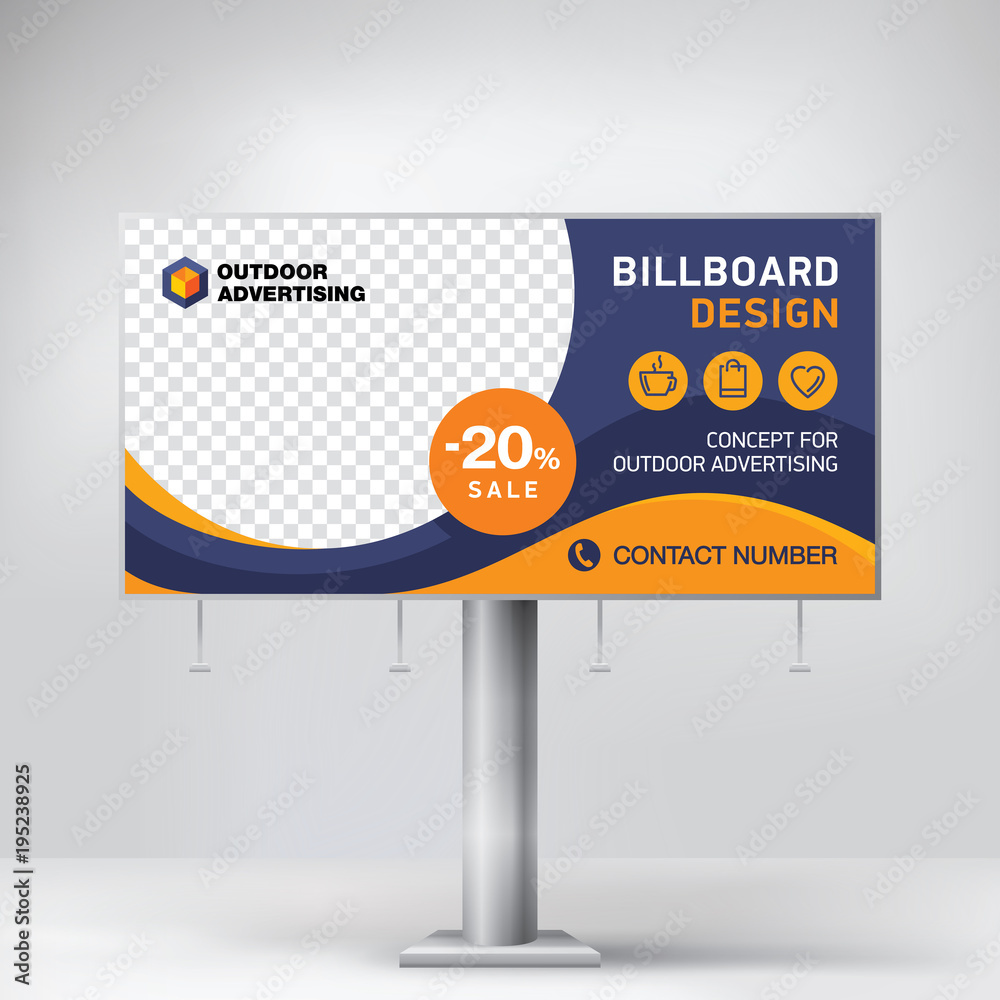 Billboard design, template for outdoor advertising, posting photos and ...