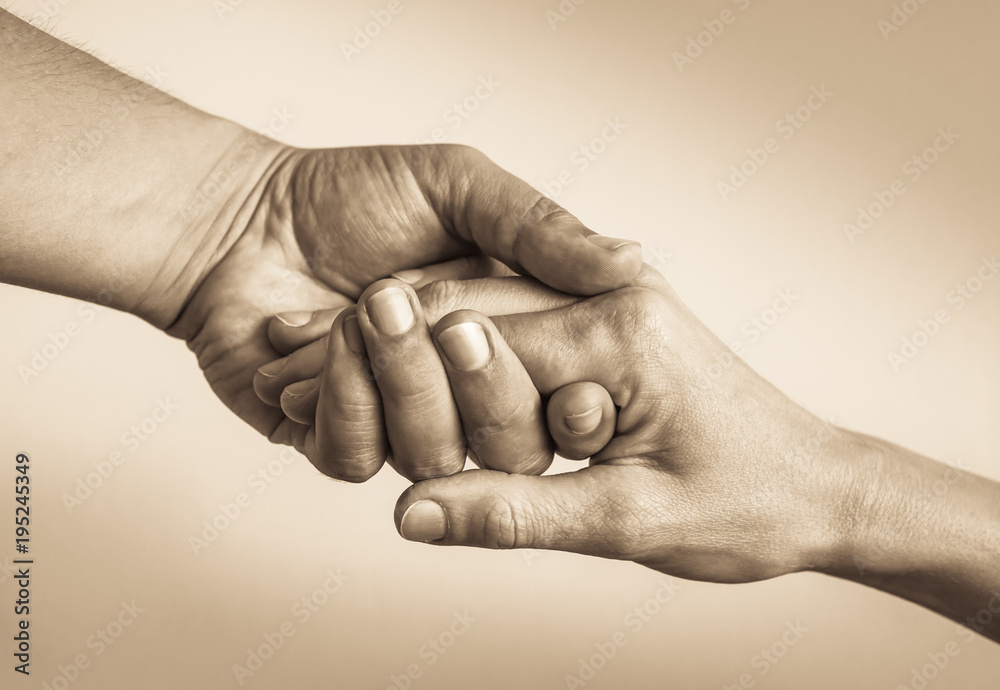 Closeup of hand helping hand. Helping someone in need concept. Stock-Foto | Adobe Stock