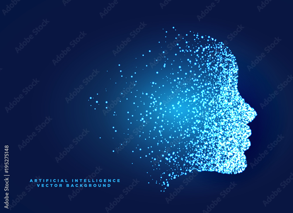 particle digital face concept design for artificial intelligent and ...