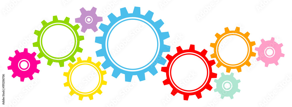 Gears Border Graphics Color Stock Vector | Adobe Stock