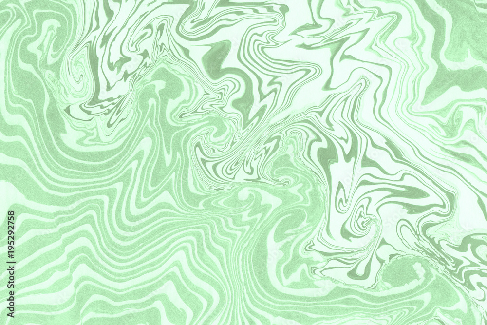 Suminagashi marble texture hand painted with green ink. Digital paper ...
