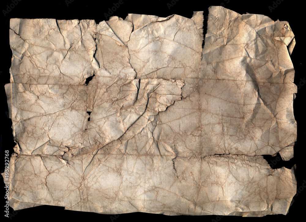 Old wrinkled paper damaged at the edges Pirates map base Stock Photo ...