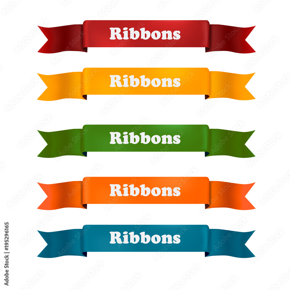 Vector ribons set, isolated on background Stock Vector | Adobe Stock