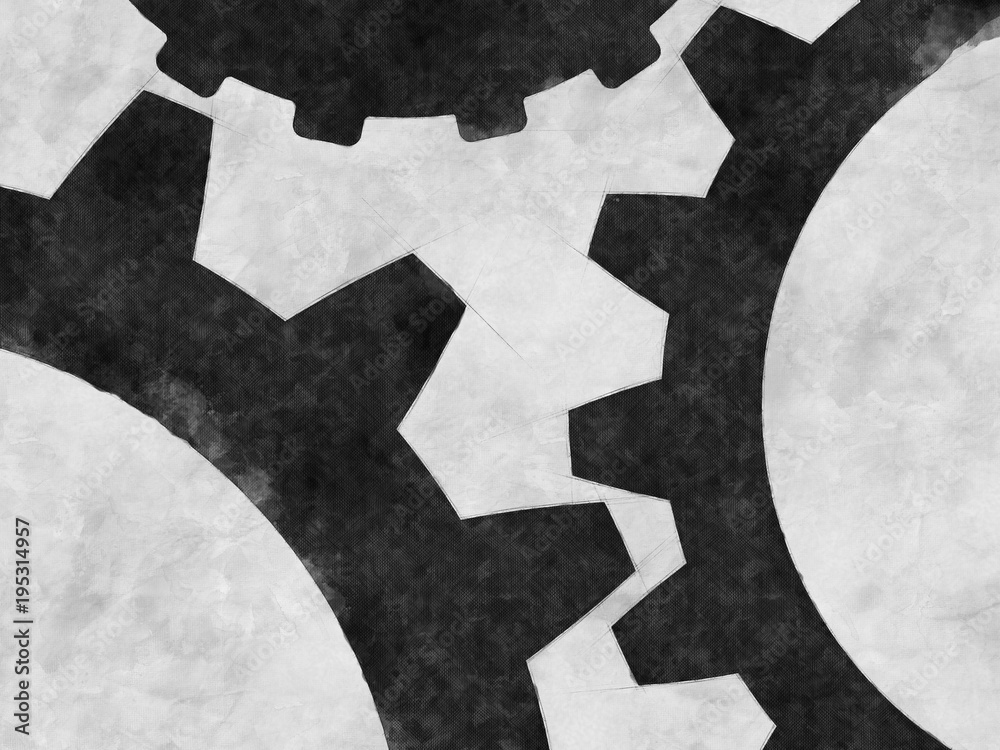 Cogs And Gears Sketch Illustration Stock Illustration | Adobe Stock