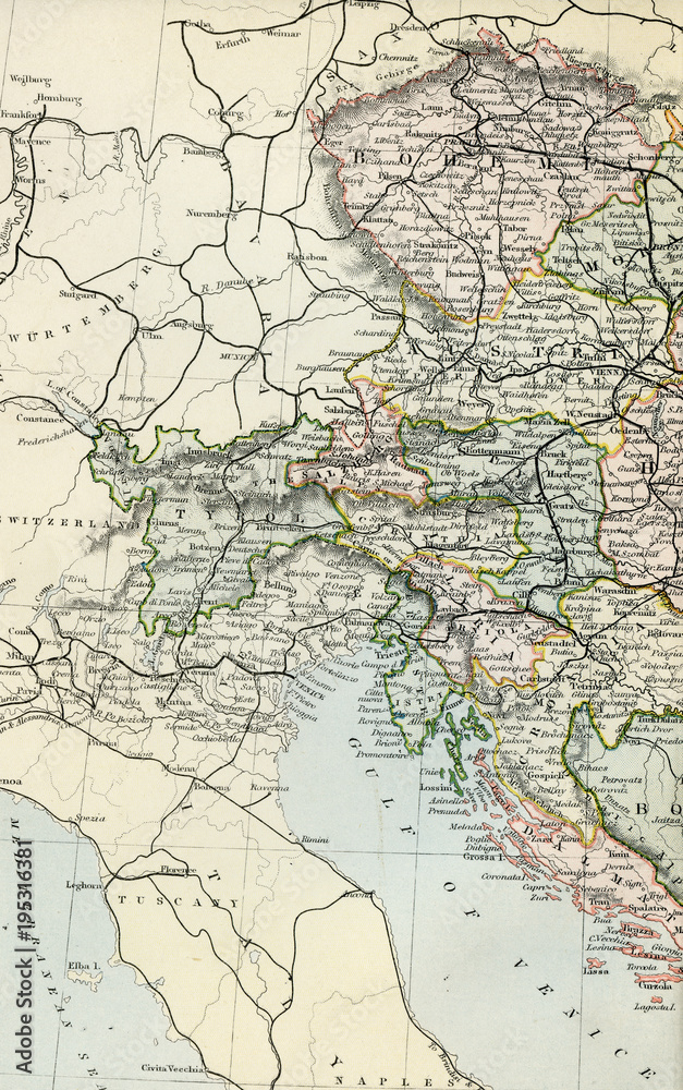 Foto de Vintage Map of Austria - Early 1800 Antique Maps of the World ...