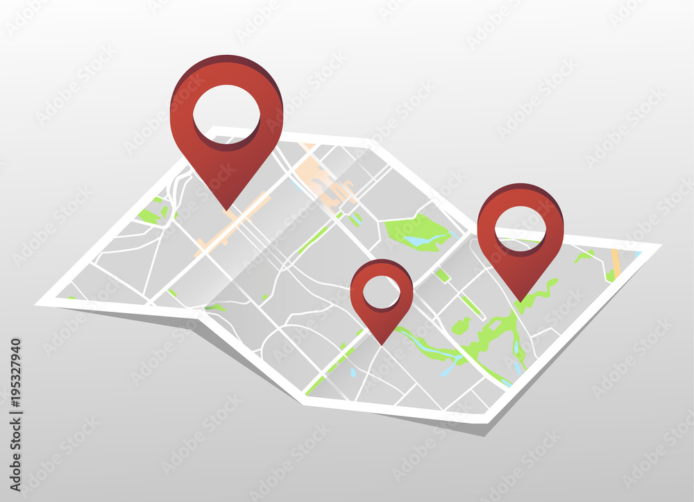 map of the world and map navigation icons. Stock Illustration | Adobe Stock