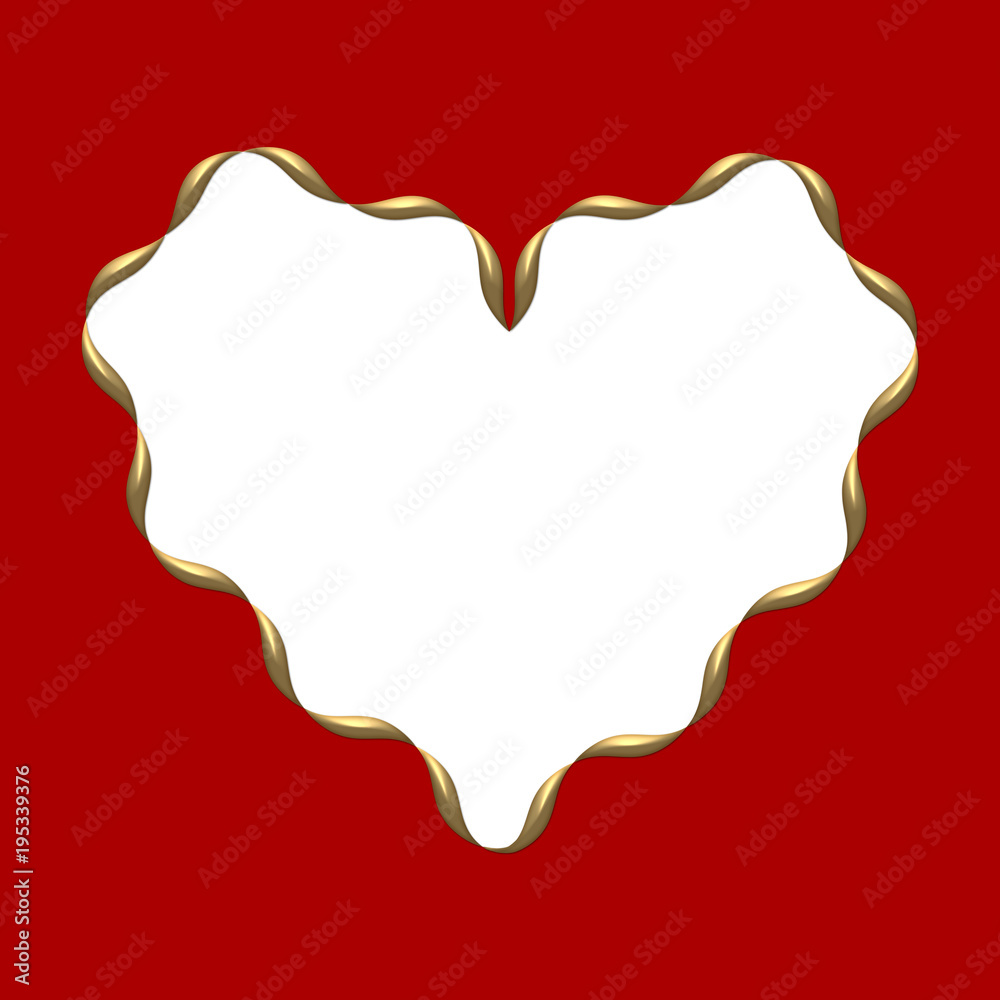Heart frame on the red background Stock Illustration | Adobe Stock
