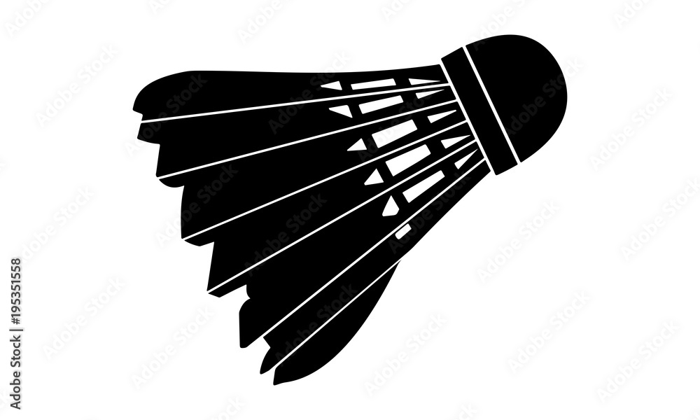 silhouette image one shuttlecock Stock Vector | Adobe Stock