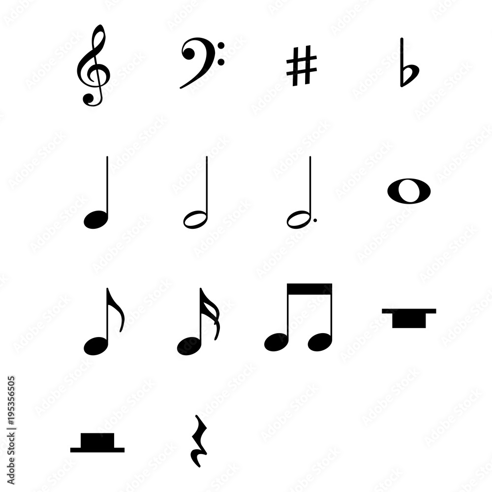 Musical Symbols And Notes Vector On White Background Illustration Stock musical-symbols-and-notes-vector-on-white-background-illustration-stock