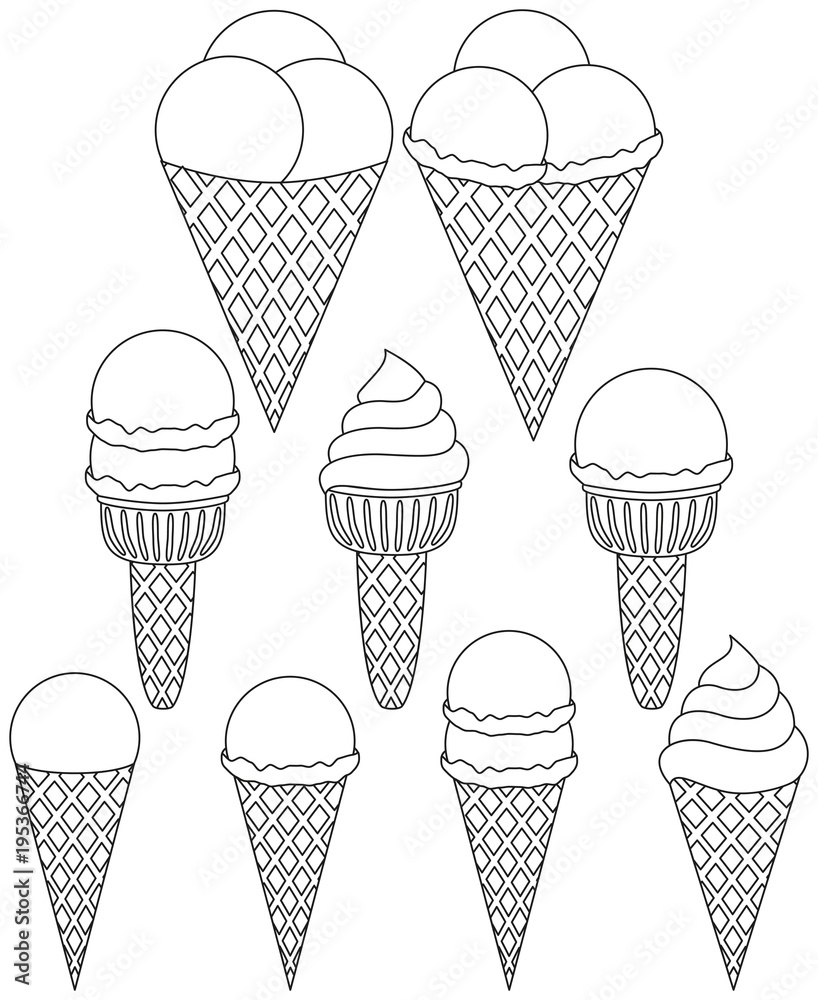 Black And White Ice Cream Clipart