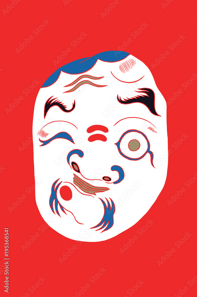 Hyottoko Japanese Mask Stock Illustration | Adobe Stock