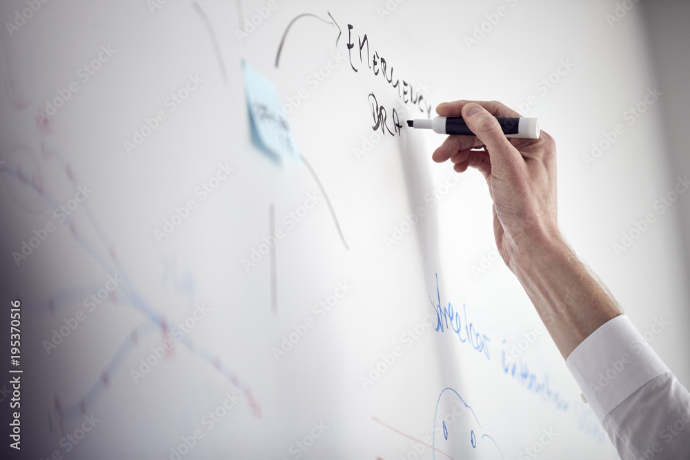 Handwriting sticky note on whiteboard Stock Photo | Adobe Stock