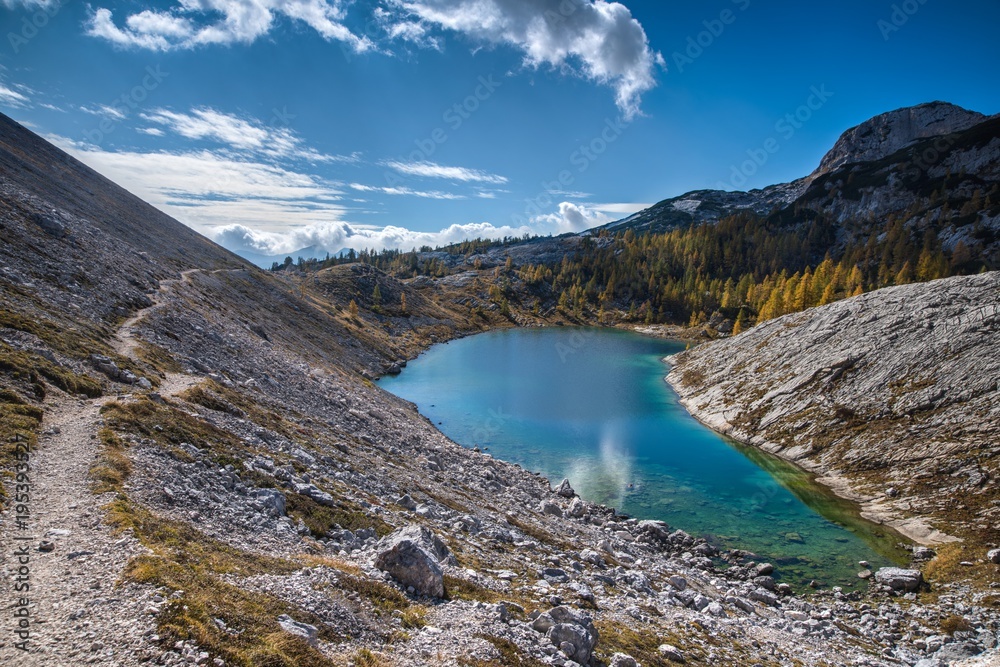 Lake Ledvica at Triglavska Sedmera jezera In Triglav National park ...