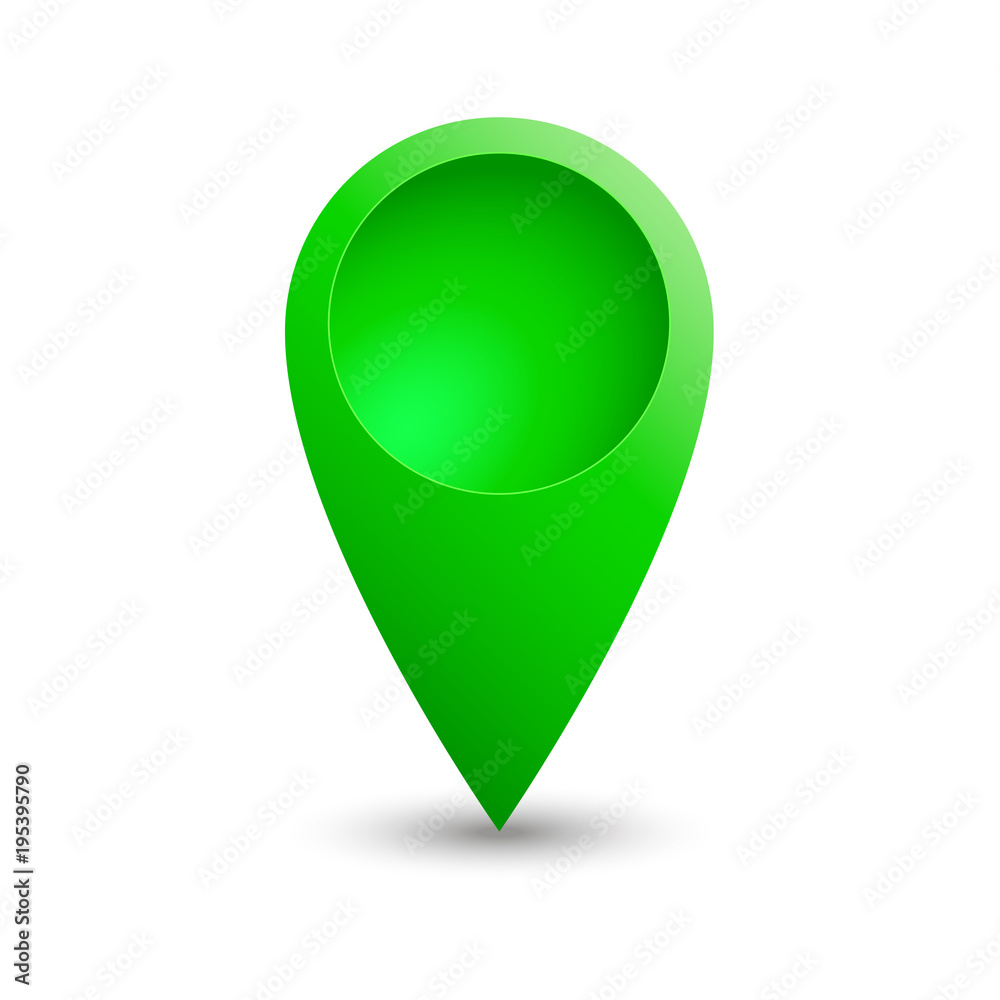 Green location sign icon with soft shadow. Vector. Stock Vector | Adobe ...