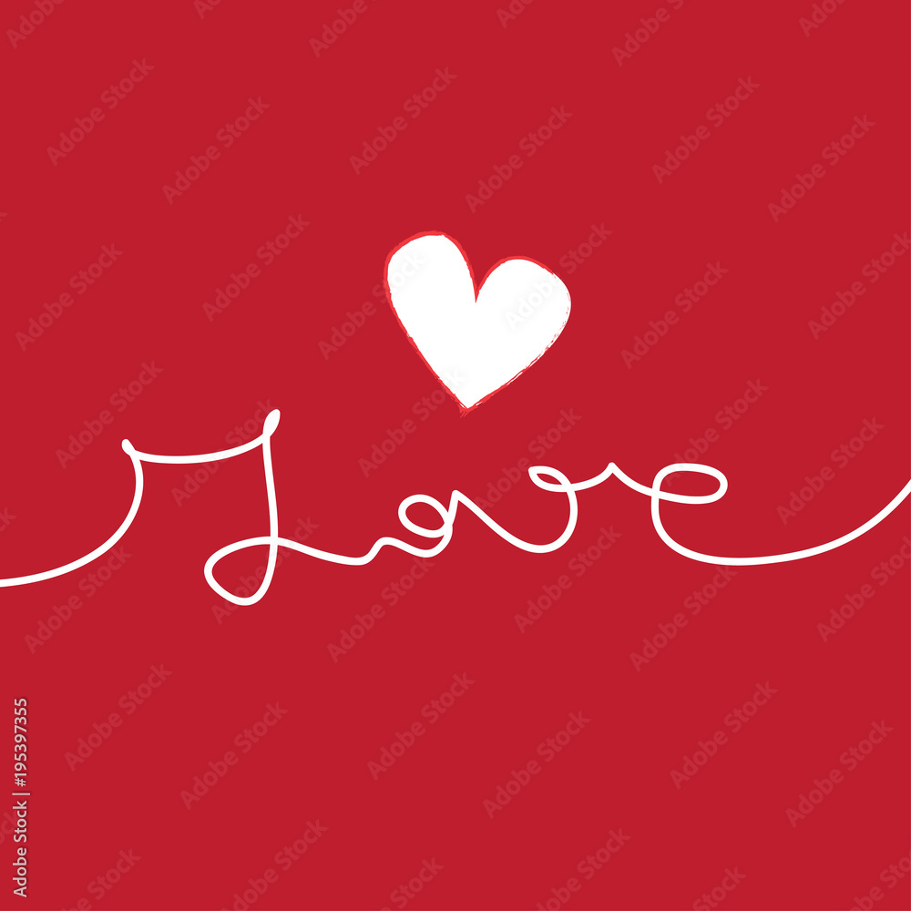 Continuous line drawing of word LOVE. Love vector illustration ...
