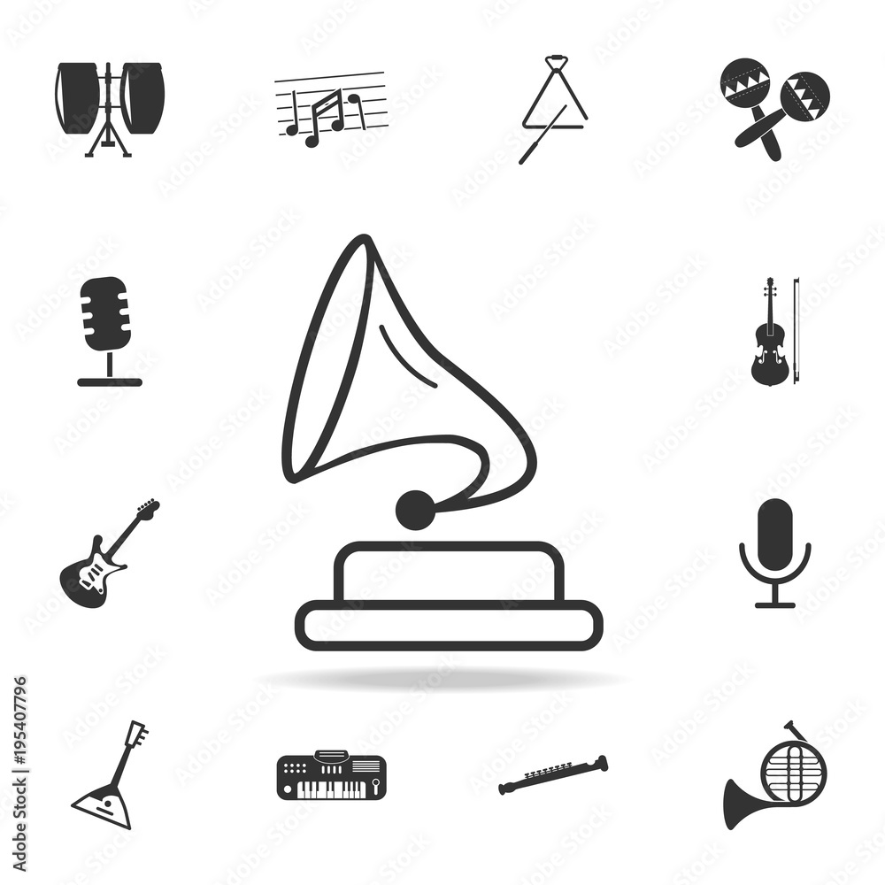 Music notes icon. Detailed set icons of Music instrument element icons ...