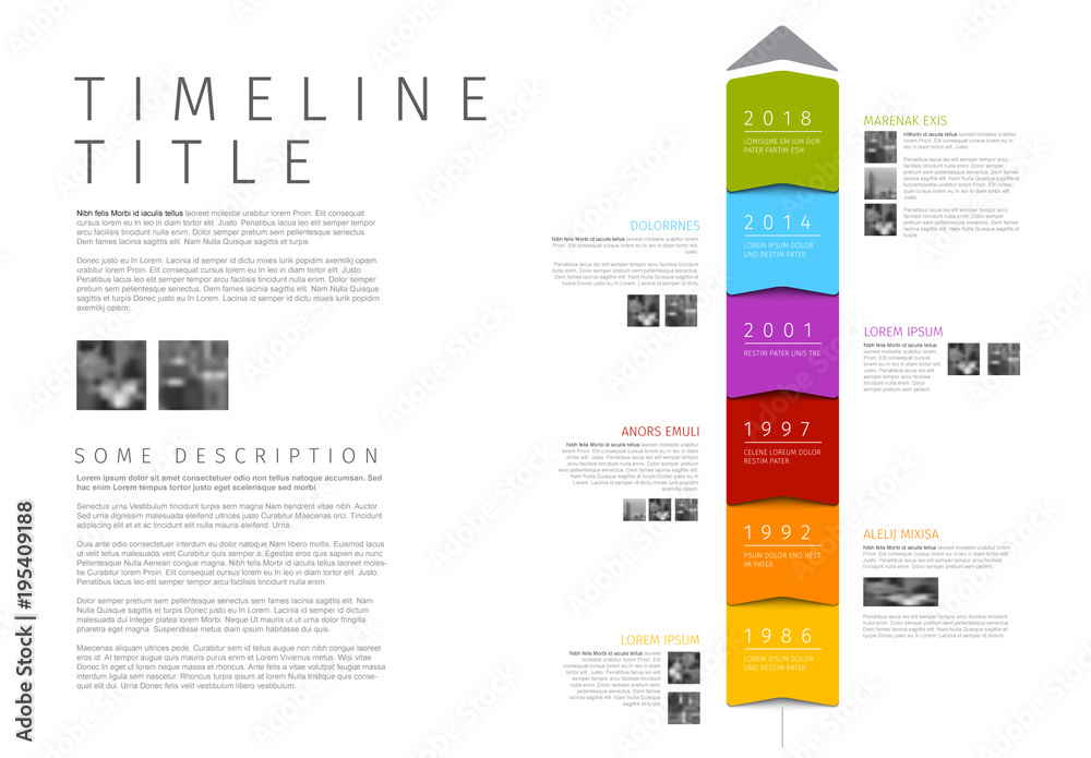 Colorful Stacked Boxes Timeline Infographic Layout Stock Template ...