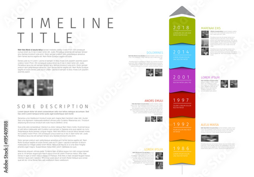 Colorful Stacked Boxes Timeline Infographic Layout Stock Template ...