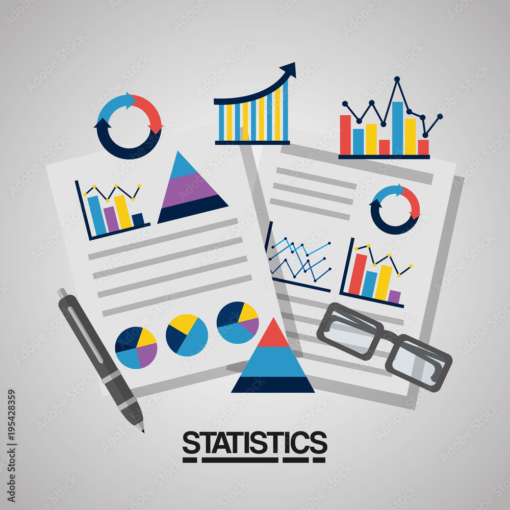 business pages with diagrams chart finance statistics vector ...