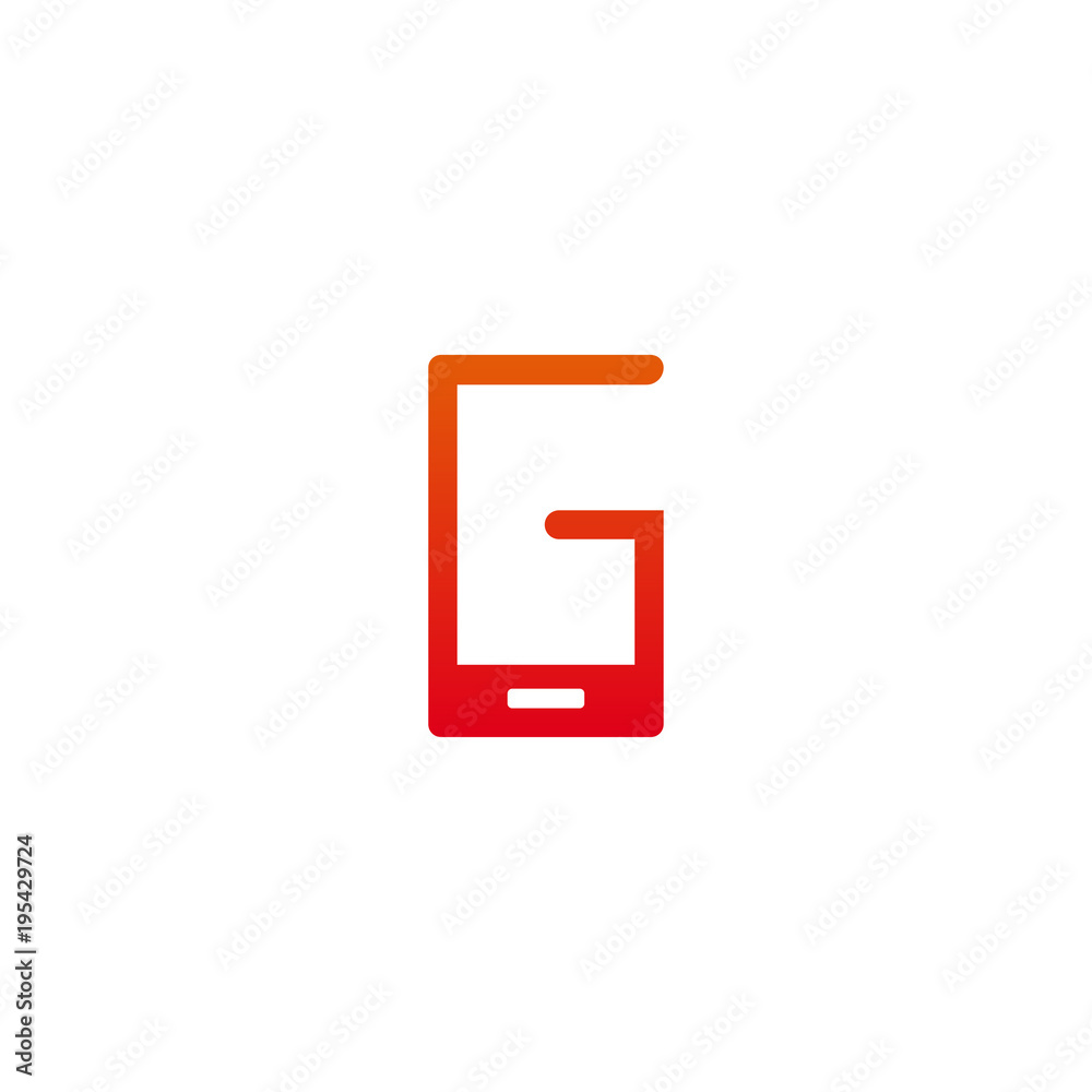 Abstract letter G mobile phone logo and icon design template Stock ...