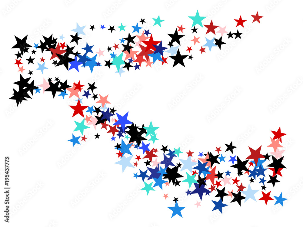American Patriotic Deign, Vector Blue, Red, White Stars Confetti. Labor ...